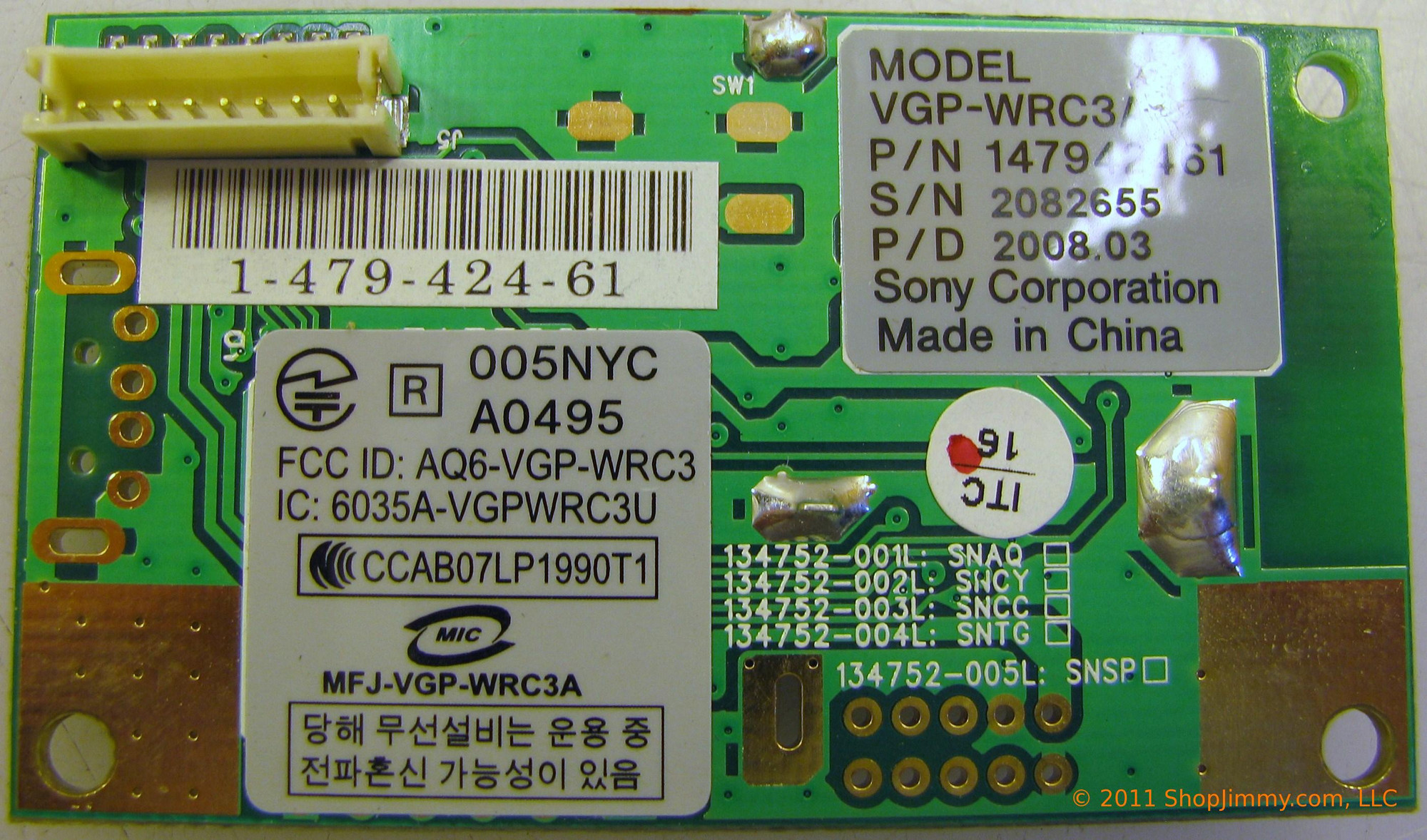 Sony 1-479-424-61 (134751L) Receiver