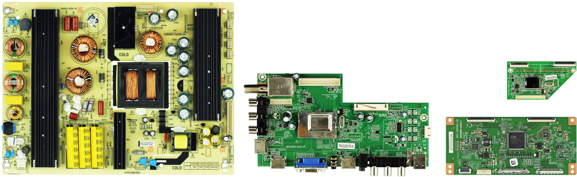 Haier 65E3550 Complete TV Repair Parts Kit Version 1 (SEE NOTE)