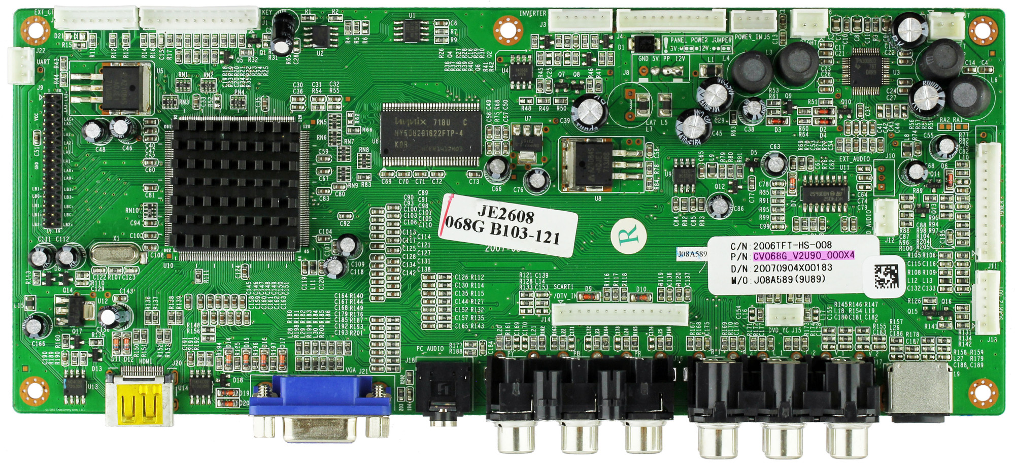 Jensen CV068G_V2U90_000X4 (2883BR20) Main Board for JE2608