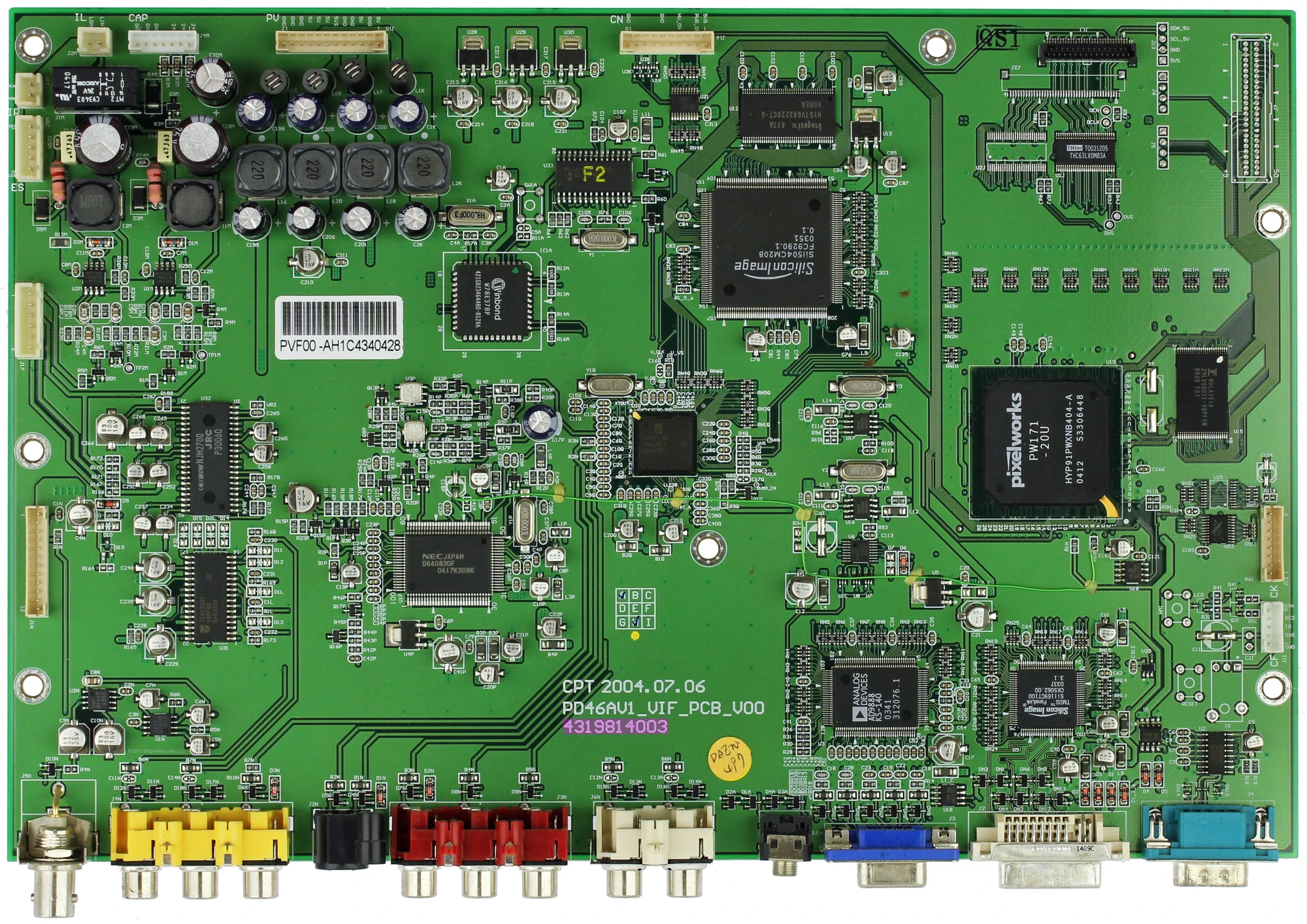 Daewoo 4319814003 (PV46AV1_VIF_PCB_V00) Main Board for PD46C10