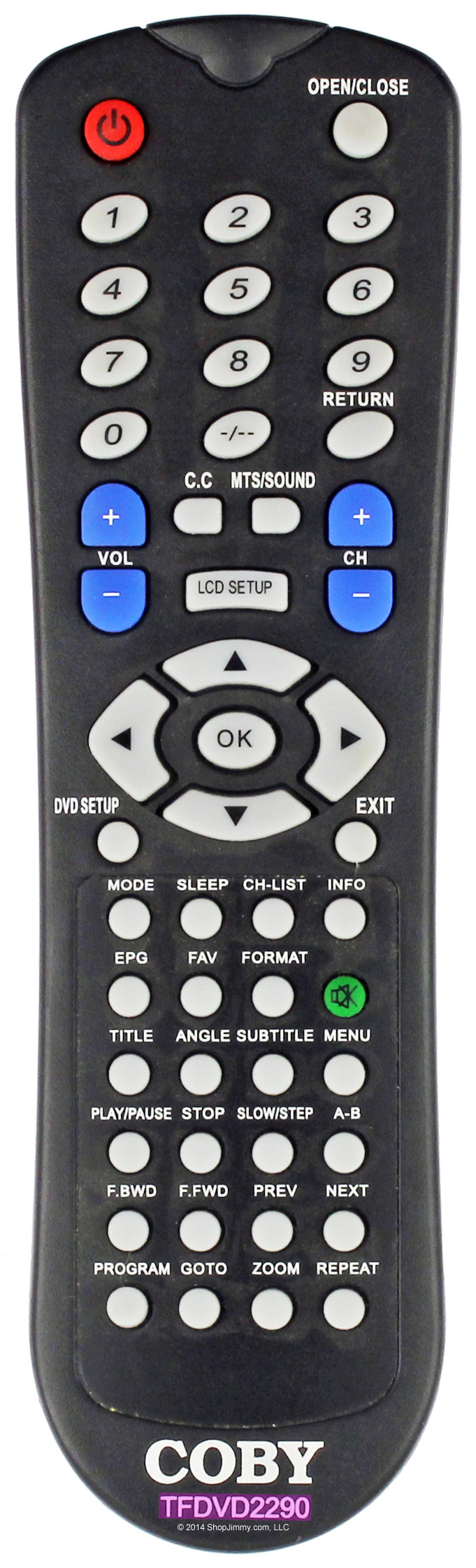 Coby TFDVD2290 Remote Control
