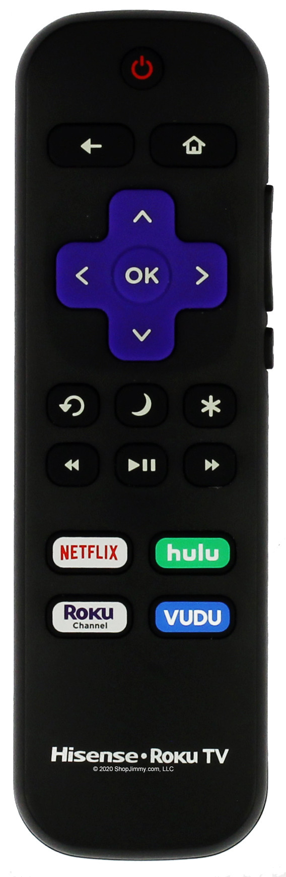 Hisense HU-RCRUS-21G Netflix Hulu Roku Vudu Remote Control -- Open Bag