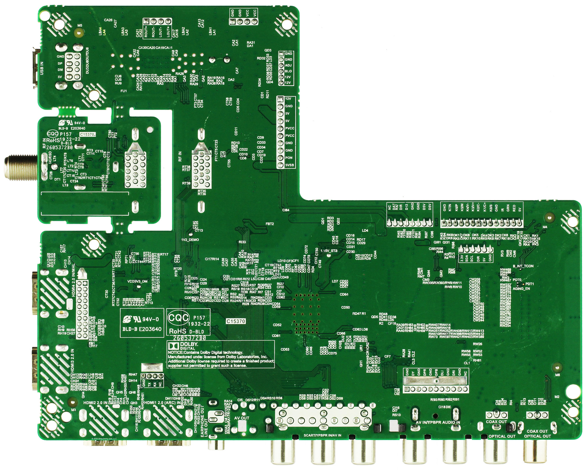 RCA Main Board for RTU7575 (Version 1--SEE NOTE)