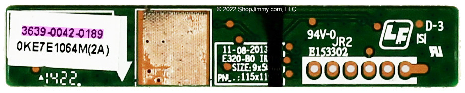 Vizio 3639-0042-0189 IR Remote Control Sensor D39H-C0