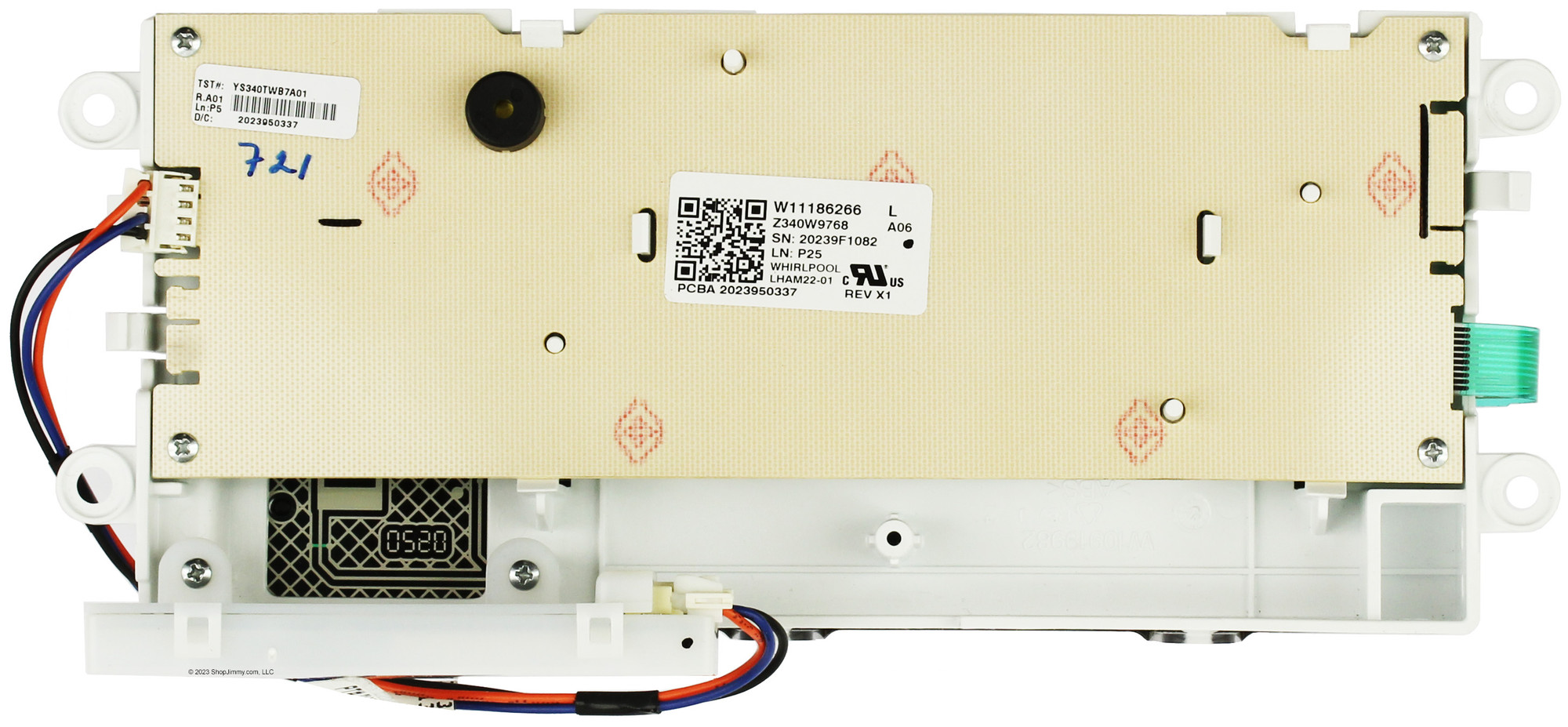 Whirlpool W11186266 Washer Control Panel / Display