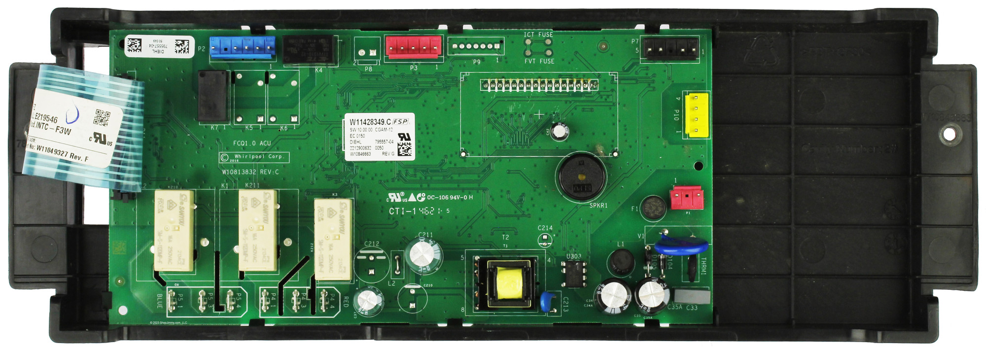 Whirlpool Range W11428349 Control Board W/ White Overlay
