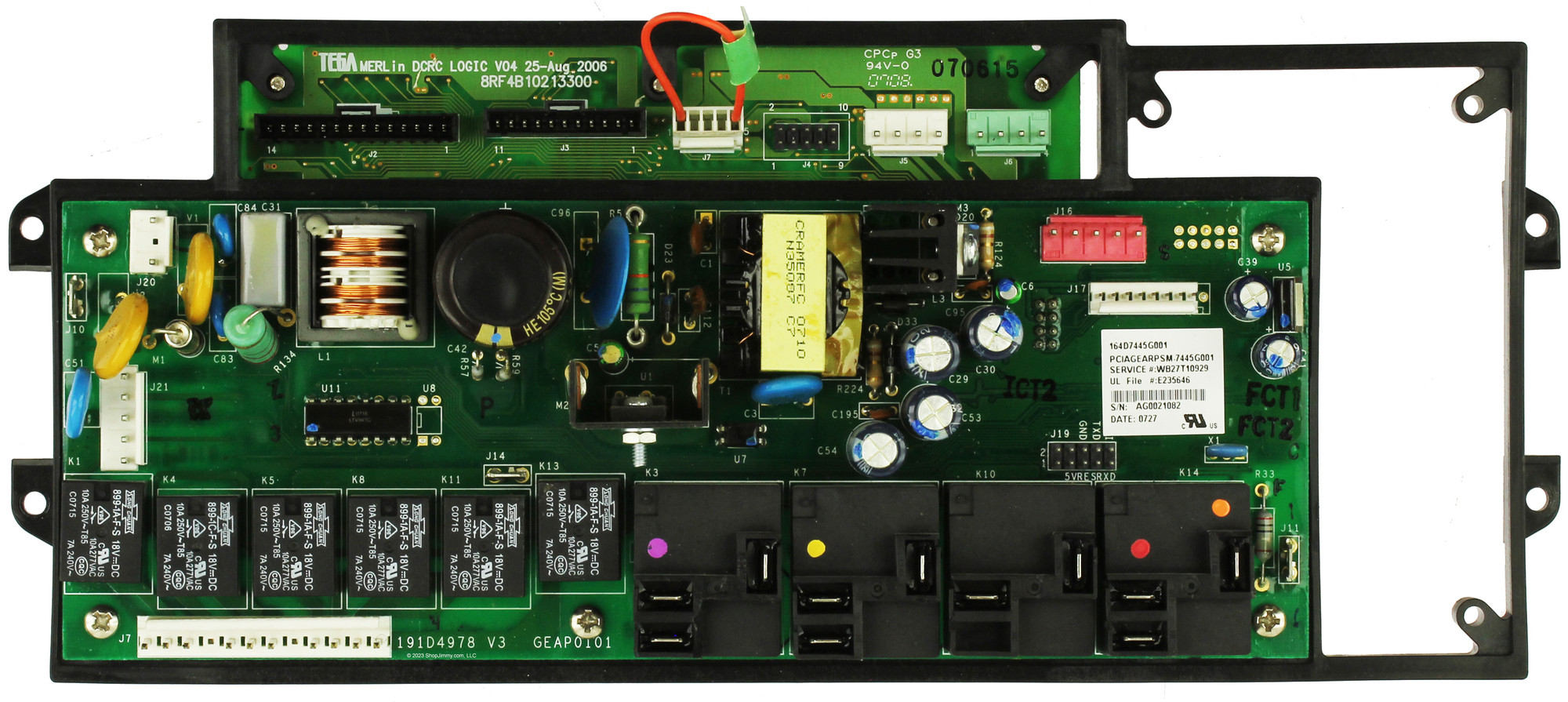GE Oven WB27T10929 Relay Control Board - White Overlay