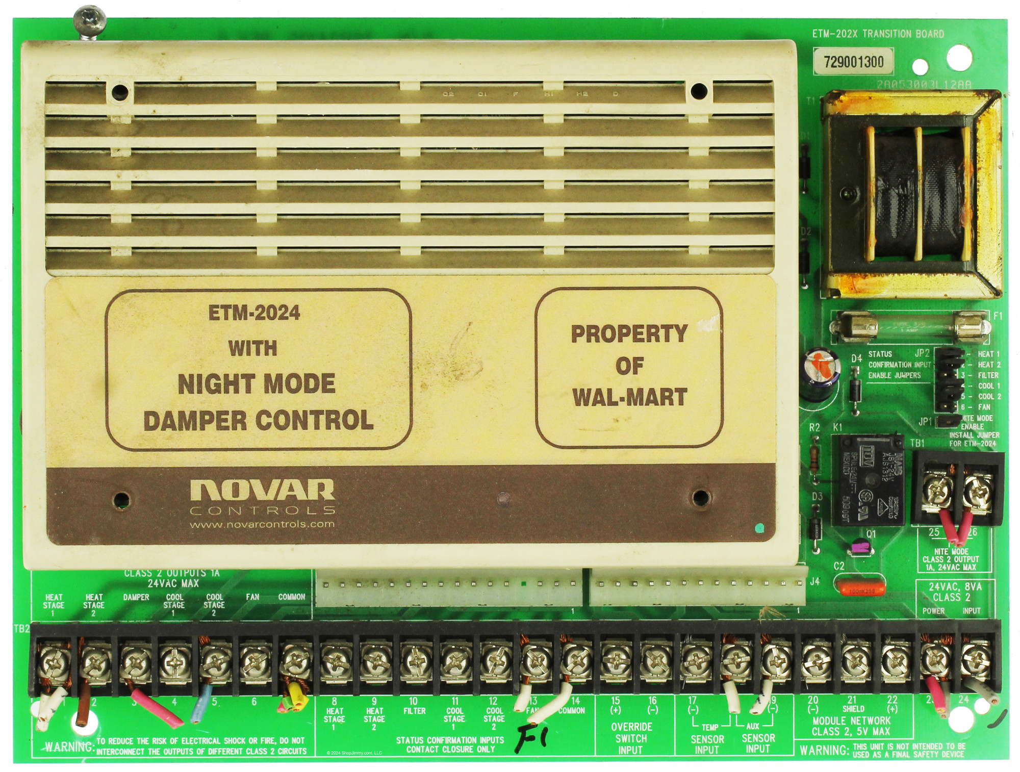 Novar ETM-2024 Damper Control ETM-202X Transition Board
