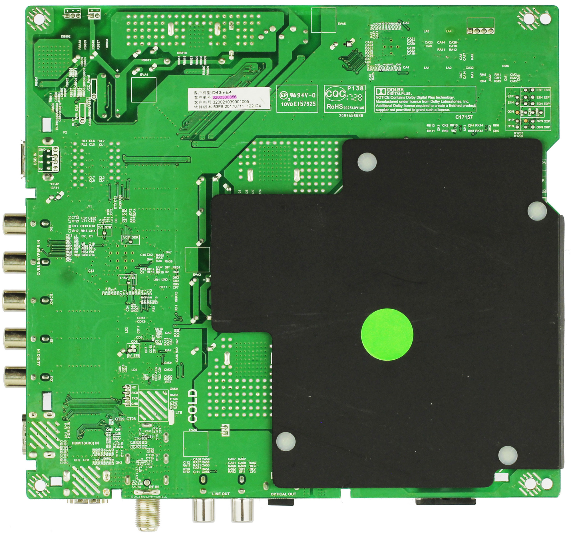 Vizio 3200330356 Main Board for D43N-E4