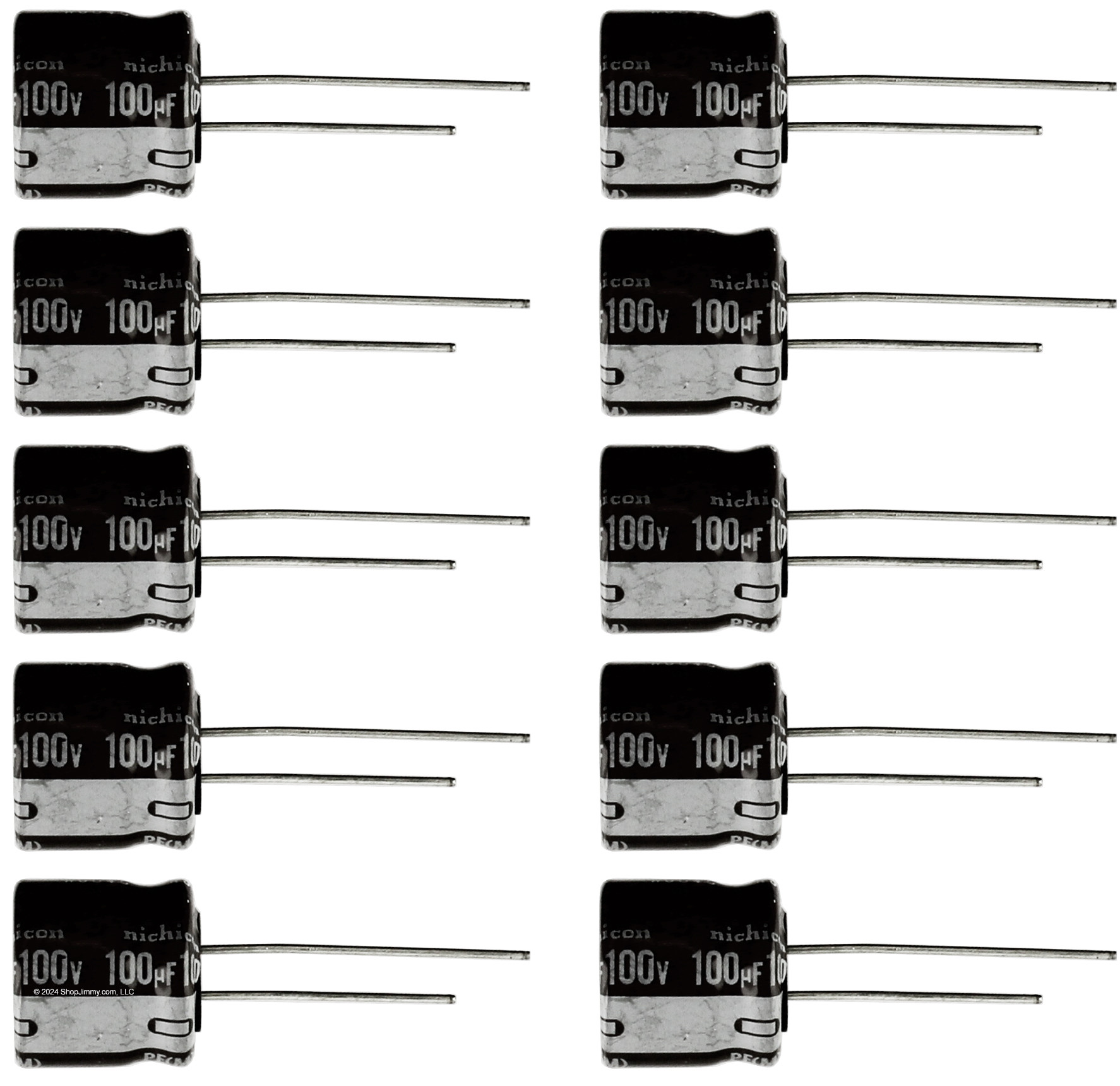 Lot of 10 100UT100 100uf @ 100V Hi Temp Radial Capacitor