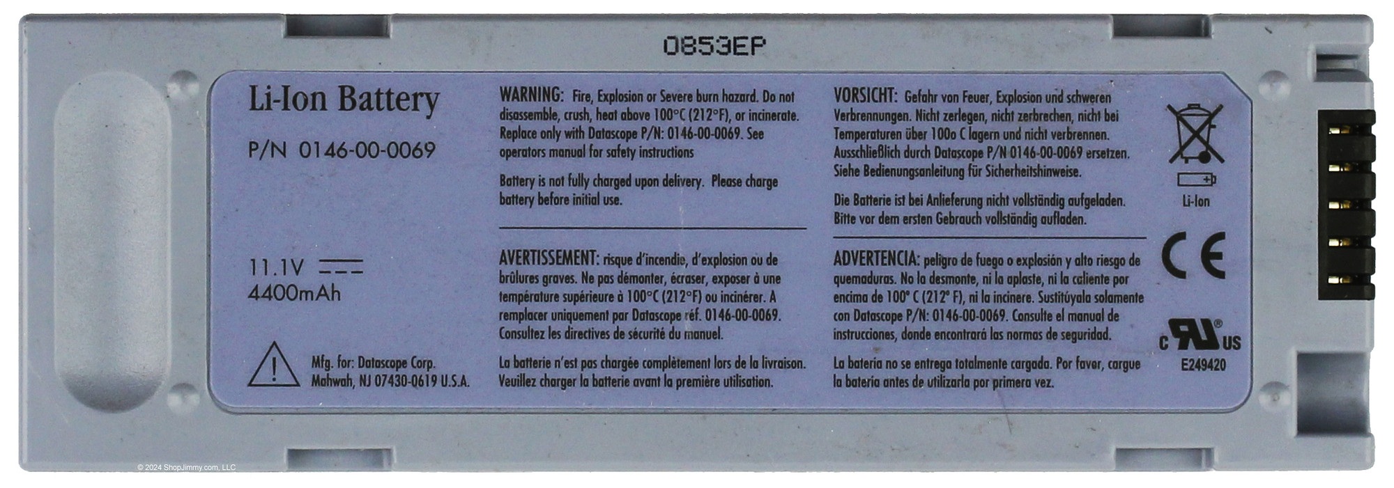 Datascope Battery 0146-00-0069 for Medical Equipment