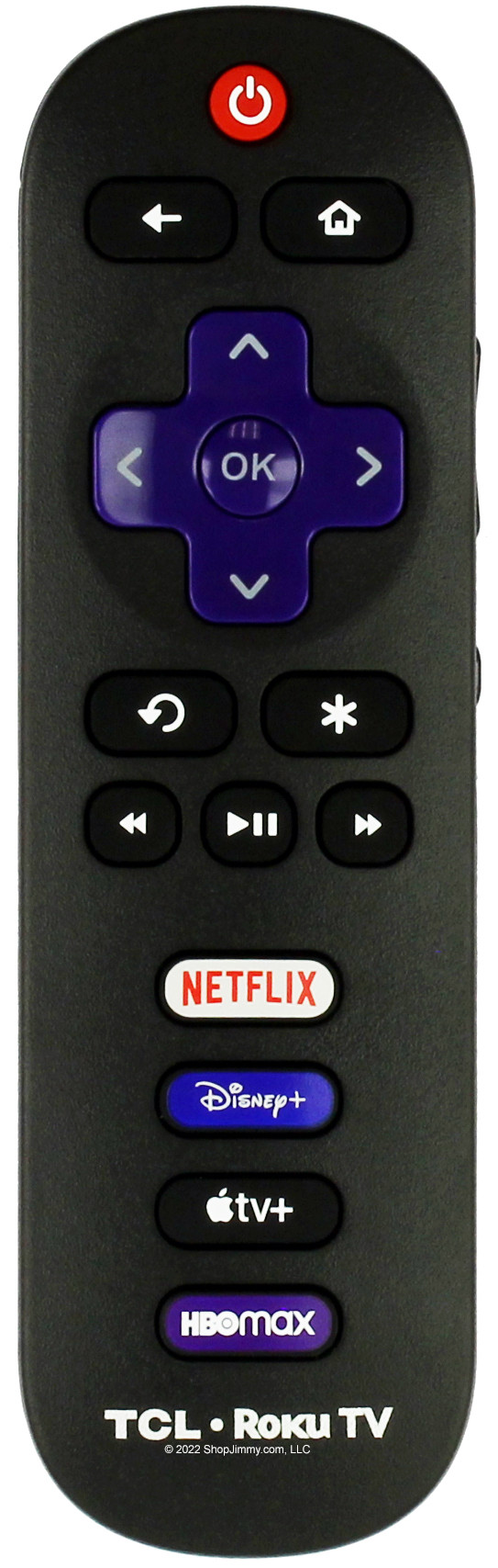 TCL Roku 21001-000071 Remote Control w/ Netflix Disney+ AppleTV HBO Max ...