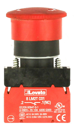 Lovato 8LM2TC01-2 Red Emergency Stop Button