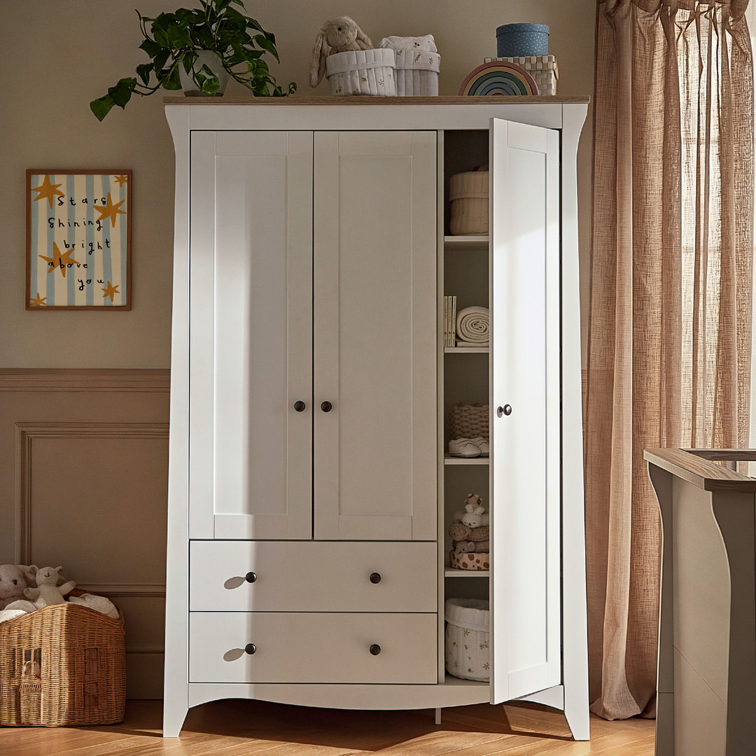 Cuddle Co Clara Triple Wardrobe - White/Ash - Carriages
