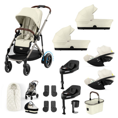 Cybex eGazelle Twin Bundles - Seashell Beige - Carriages