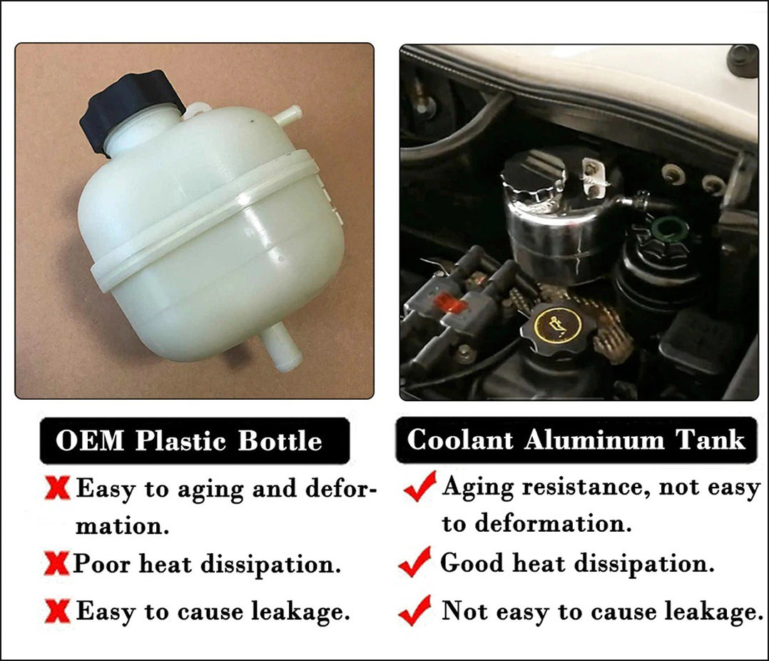 BMW MINI COOPER S R53 ALUMINIUM COOLANT RESERVOIR HEADER TANK WITH CAP ...