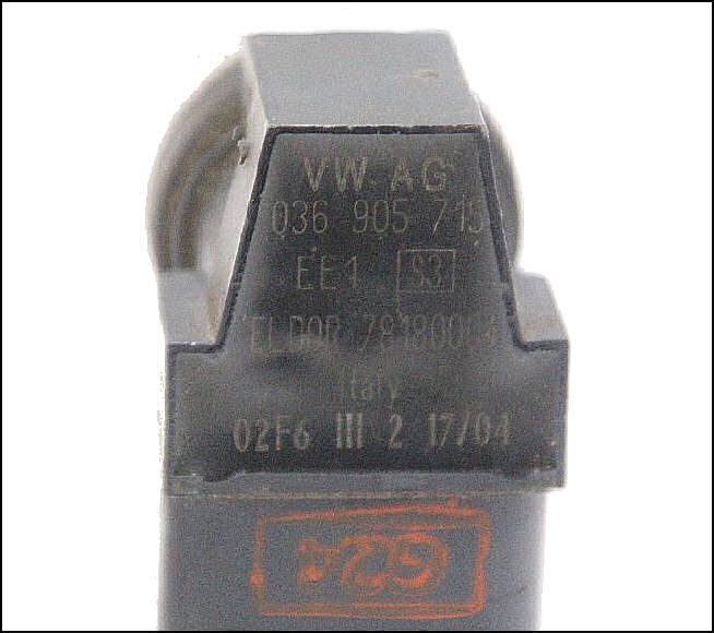 036905715 PENCIL IGNITION COIL VW VOLKSWAGEN BBY 1.4L POLO 9N GOLF ...
