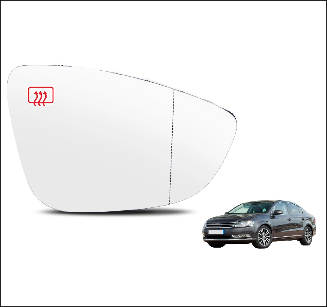 VW VOLKSWAGEN EXTERIOR DOOR MIRROR GLASS RHS RIGHT WITH BACKING PLATE ...