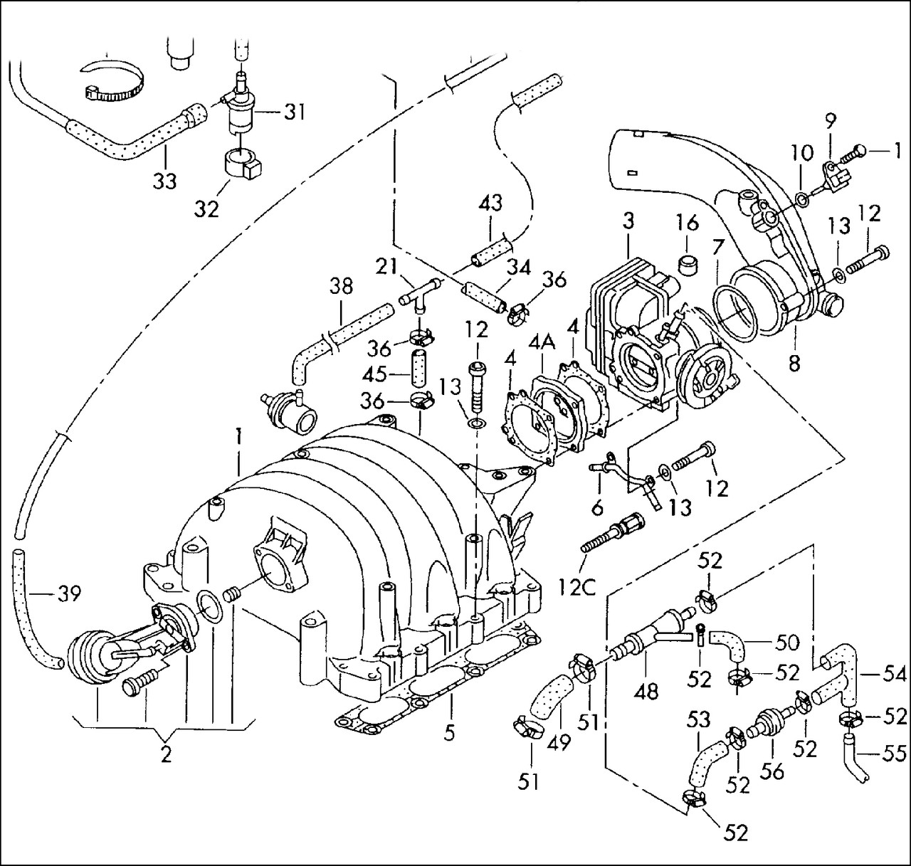 078133201AT INTAKE MANIFOLD VW VOLKSWAGEN PASSAT AUDI V6 A4 A6 2.4L 2 ...