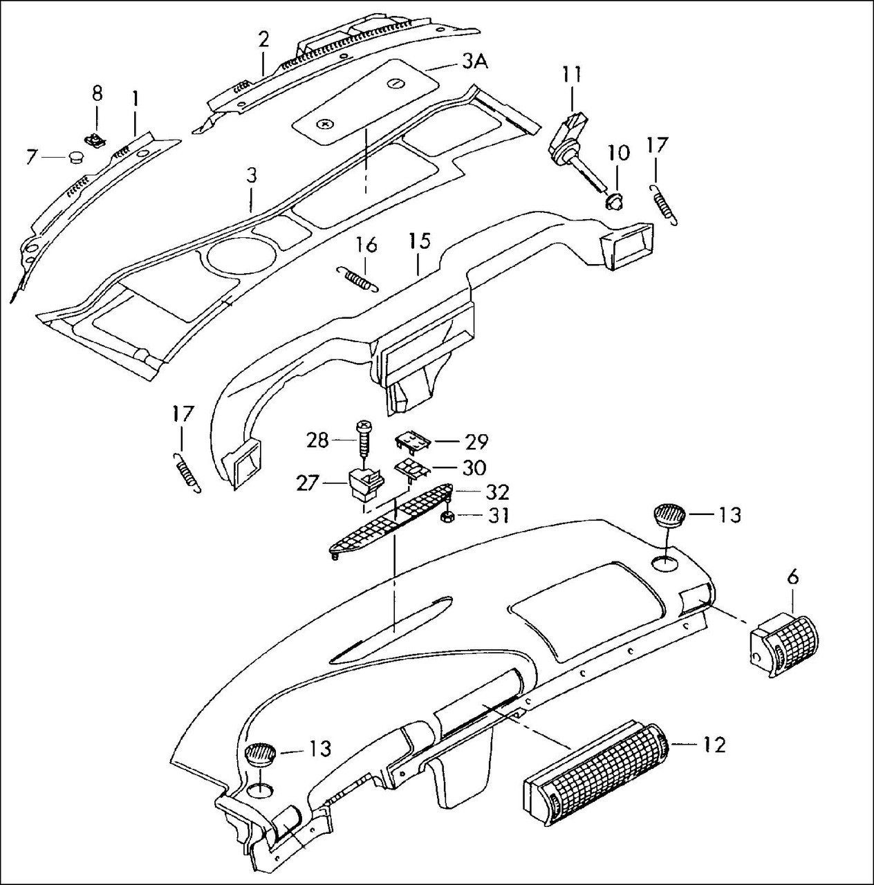 Audi A4 S4 Rs4 B5 5 Facelift Scuttle Battery Cover Hatch Panel