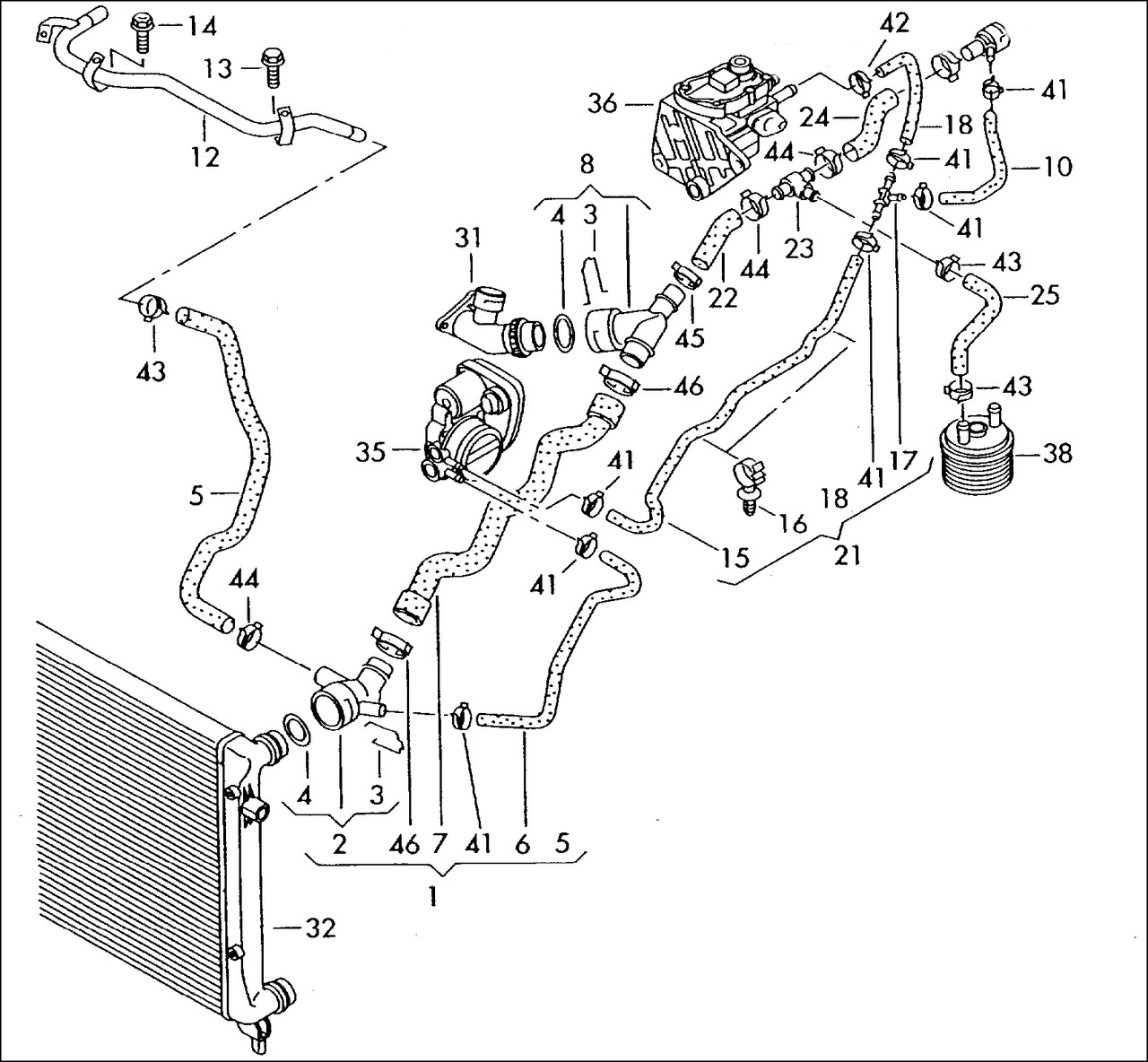 AUDI VW SKODA PLASTIC COOLANT 3-WAY QUICK CONNECT HOSE COUPLING ...