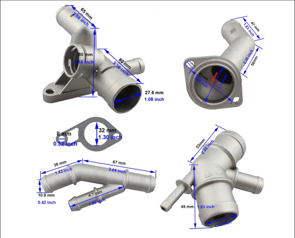 VW VOLKSWAGEN GOLF MK4 BEETLE AUDI TT A3 S3 1.8T COOLANT CONNECTOR ...