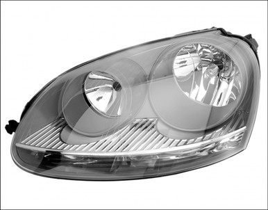 VW VOLKSWAGEN GOLF MK5 2004 - 2008 HALOGEN HEADLIGHT LH GREY TRIM ...
