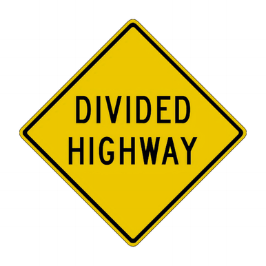 W6-1a Divided Highway