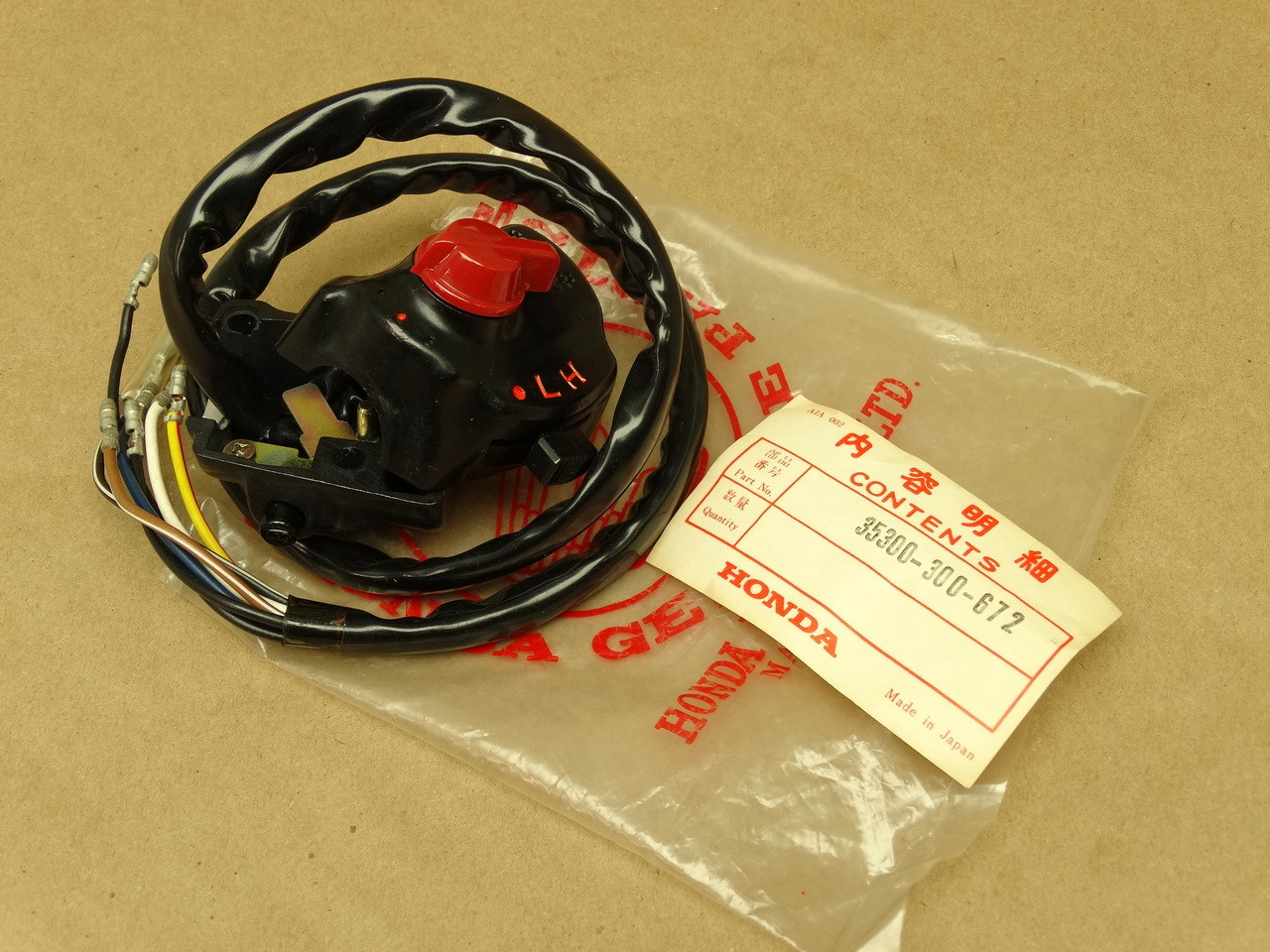 NOS Honda CB750 K0 Right Handlebar Control Start Kill Lighting Switch ...