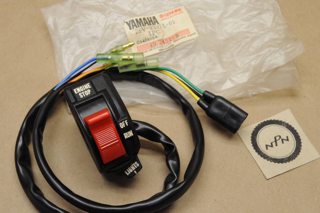NOS Yamaha 1983-85 YTM200 Left Handlebar Run Kill Control Switch 21V ...