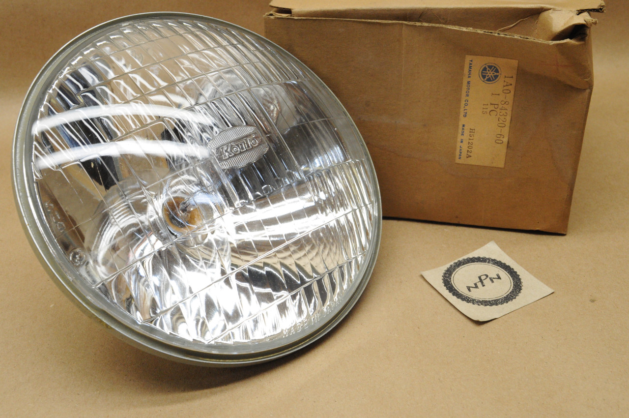 NOS Yamaha RD400 XS400 Koito Sealed Beam Head Light Lens 12V 40/30W 1A0 ...