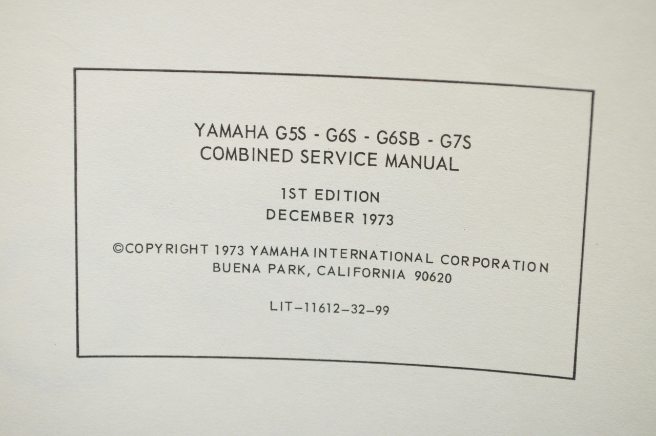 Vintage 1969 Yamaha G5S 1970 G6S 1971 G6S B 1972 G7S Shop Service ...
