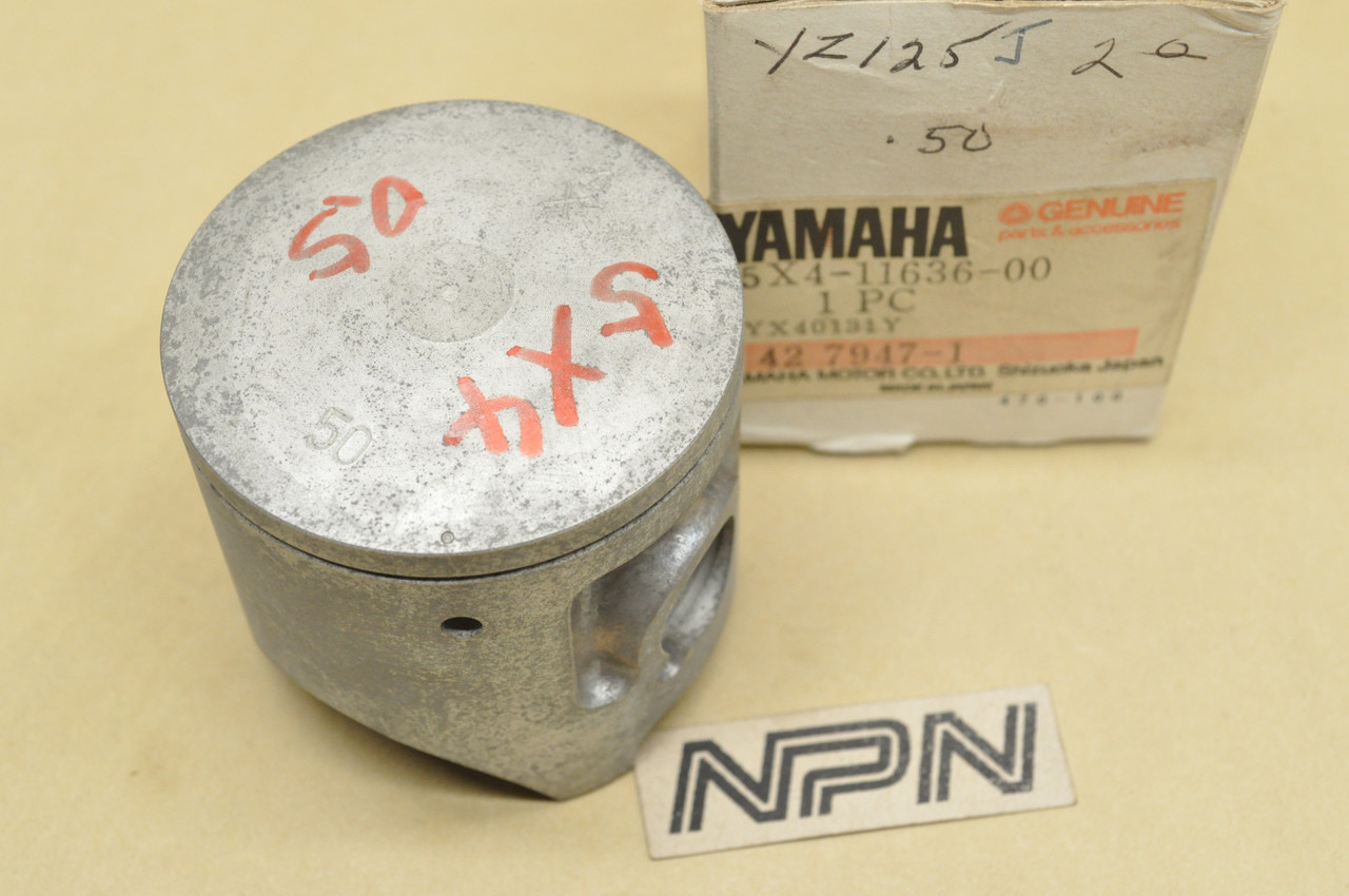 NOS Yamaha 1982 YZ125 .50 Oversize Piston 5X4-11636-00 - NOS Parts NOW