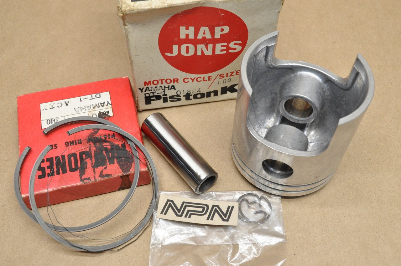 NOS Yamaha DT1 Hap Jones 1.00 Oversize Piston, Ring, Pin & Clip Kit 214 ...