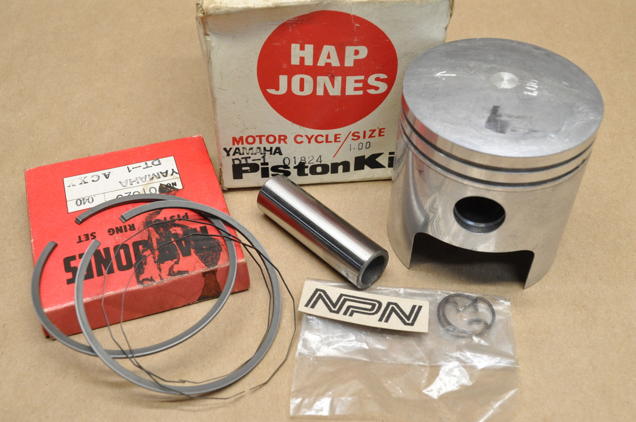 NOS Yamaha DT1 Hap Jones 1.00 Oversize Piston, Ring, Pin & Clip Kit 214 ...