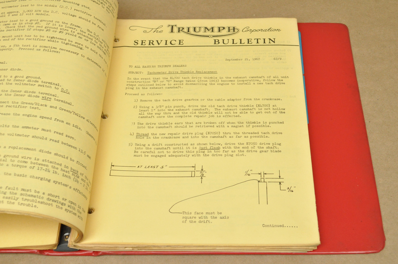 Vintage 1966-1969 Triumph Motorcycle Dealer Service Bulletins - NOS ...