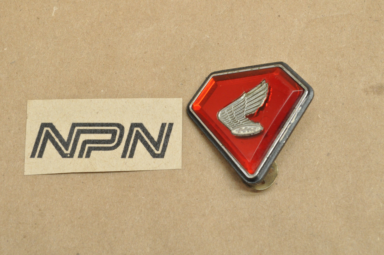 Vtg Used OEM Honda CB750 K1-76 Battery Side Cover Badge Emblem Red ...