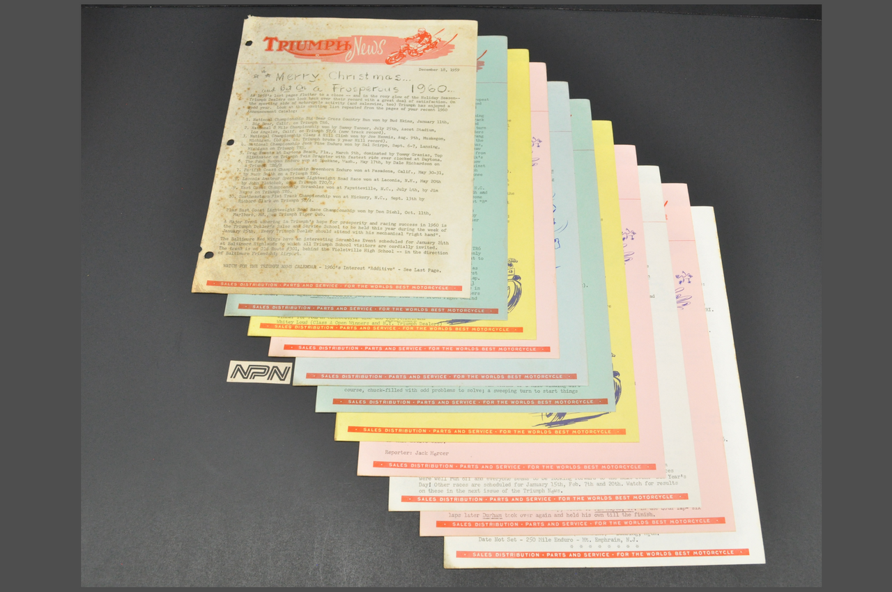 Vintage Triumph News Dec. 18 1959 Motorcycle Dealer Newsletter Service ...