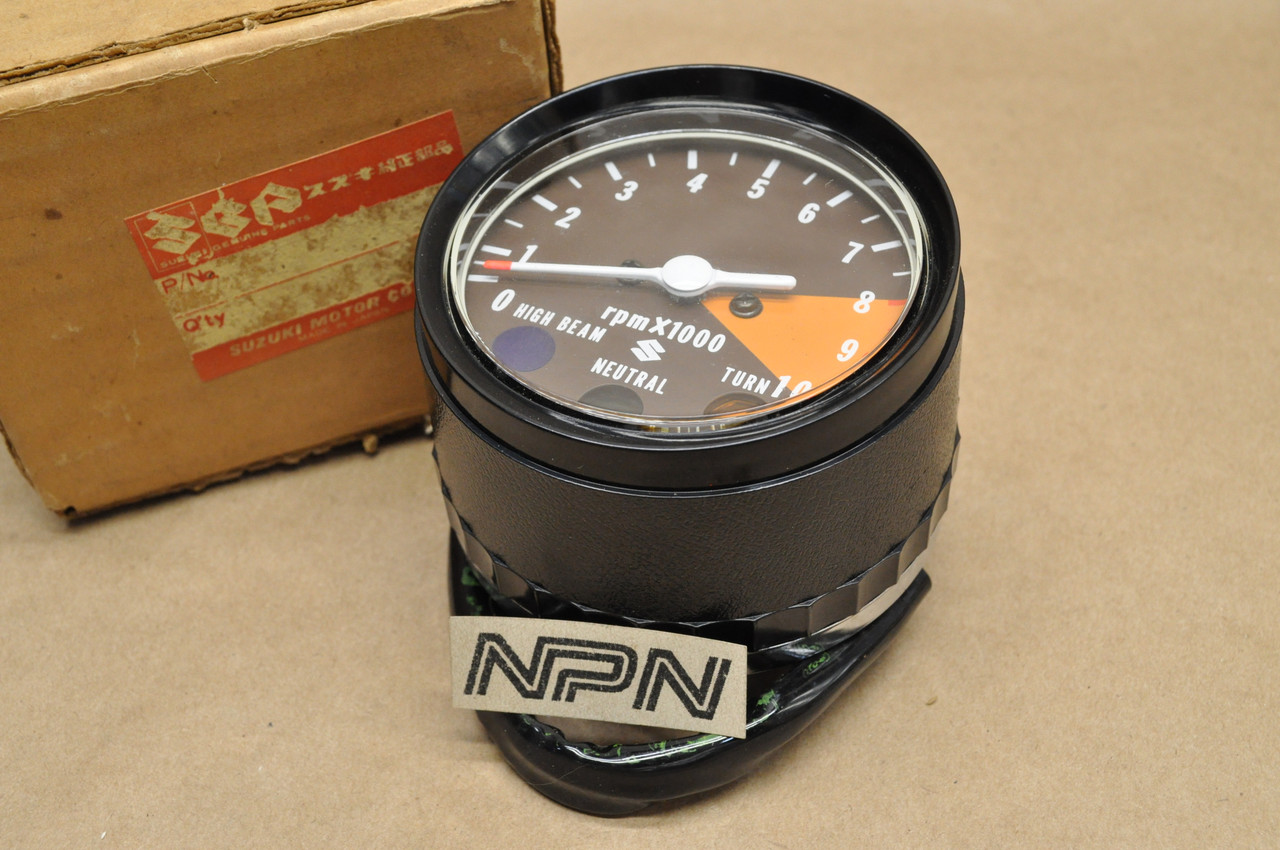 NOS Suzuki TC125 TS185 Tachometer Tach RPM Gauge Pilot Light Assy 34201 ...