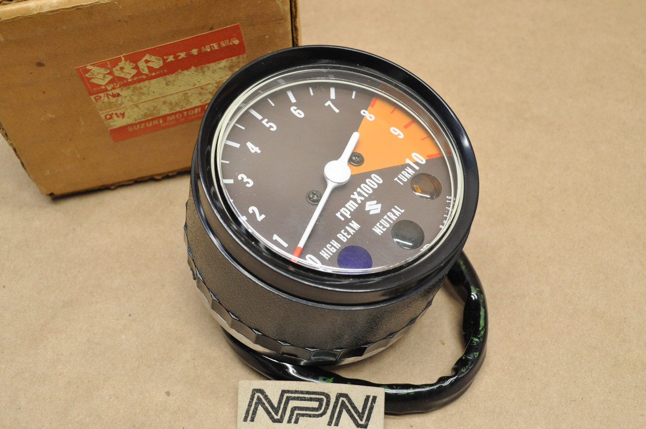 NOS Suzuki TC125 TS185 Tachometer Tach RPM Gauge Pilot Light Assy 34201 ...