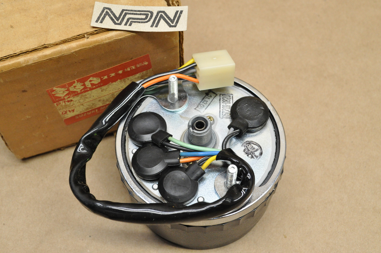NOS Suzuki TC125 TS185 Tachometer Tach RPM Gauge Pilot Light Assy 34201 ...