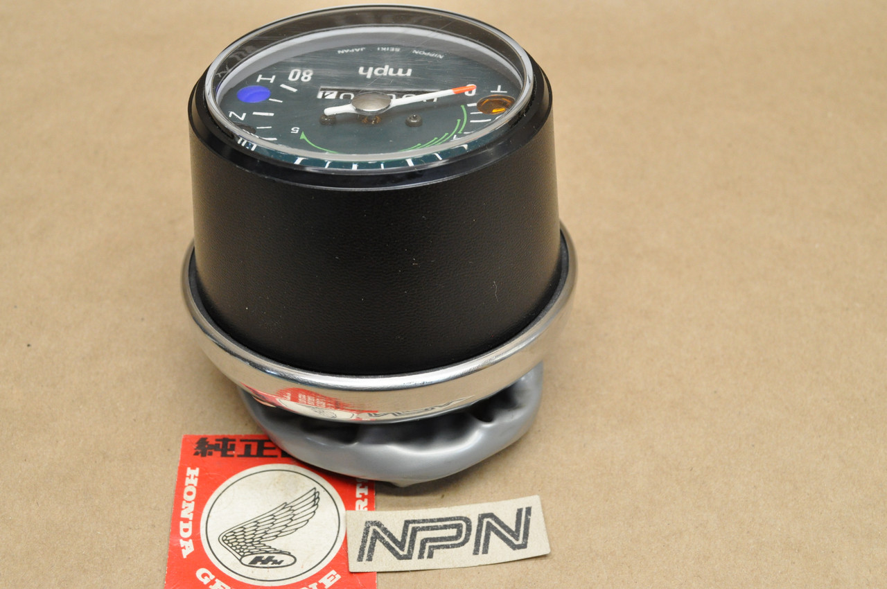 NOS Honda SL100 K3 Speedometer MPH Gauge w/ three (3) Pilot Lights ...
