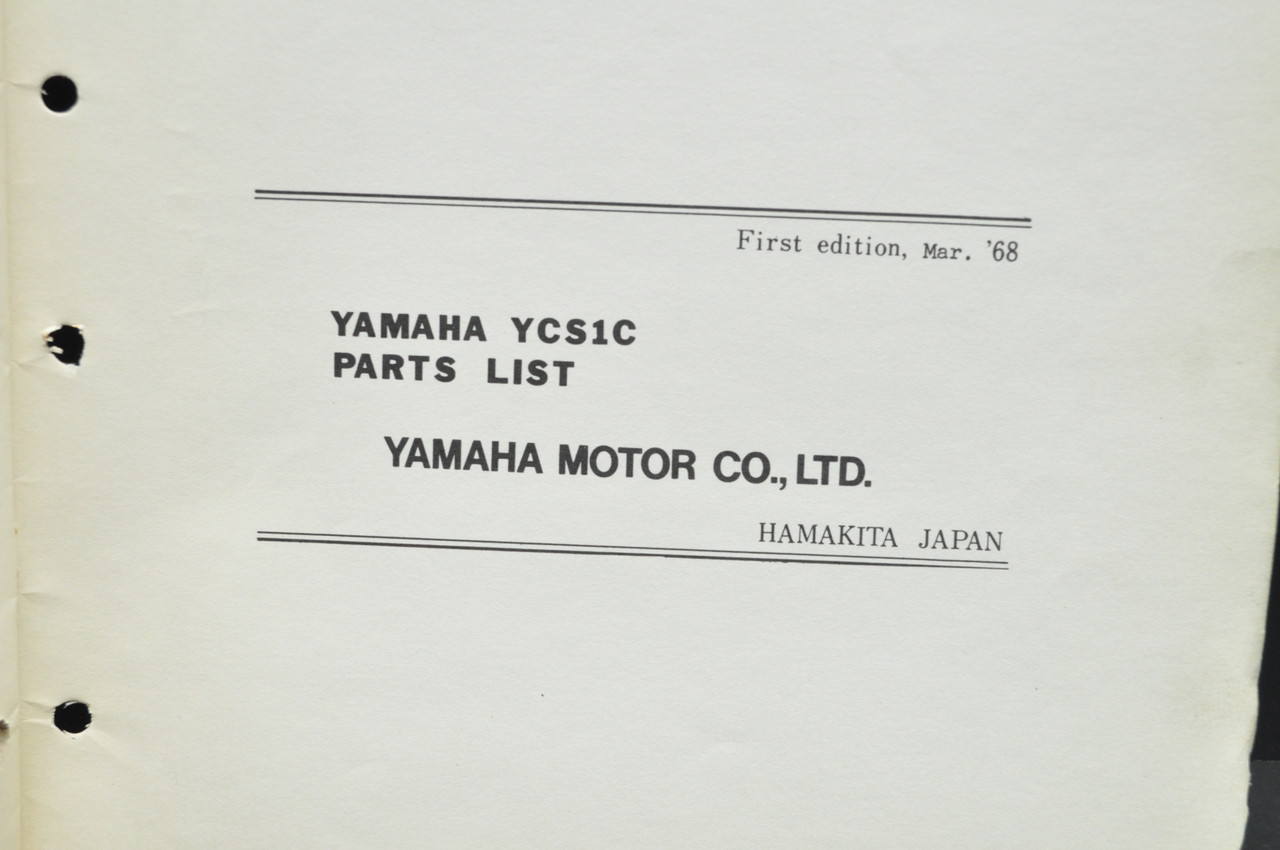 Vintage 1968 Yamaha YCS1 C Motorcycle Parts List Book Diagram Manual ...