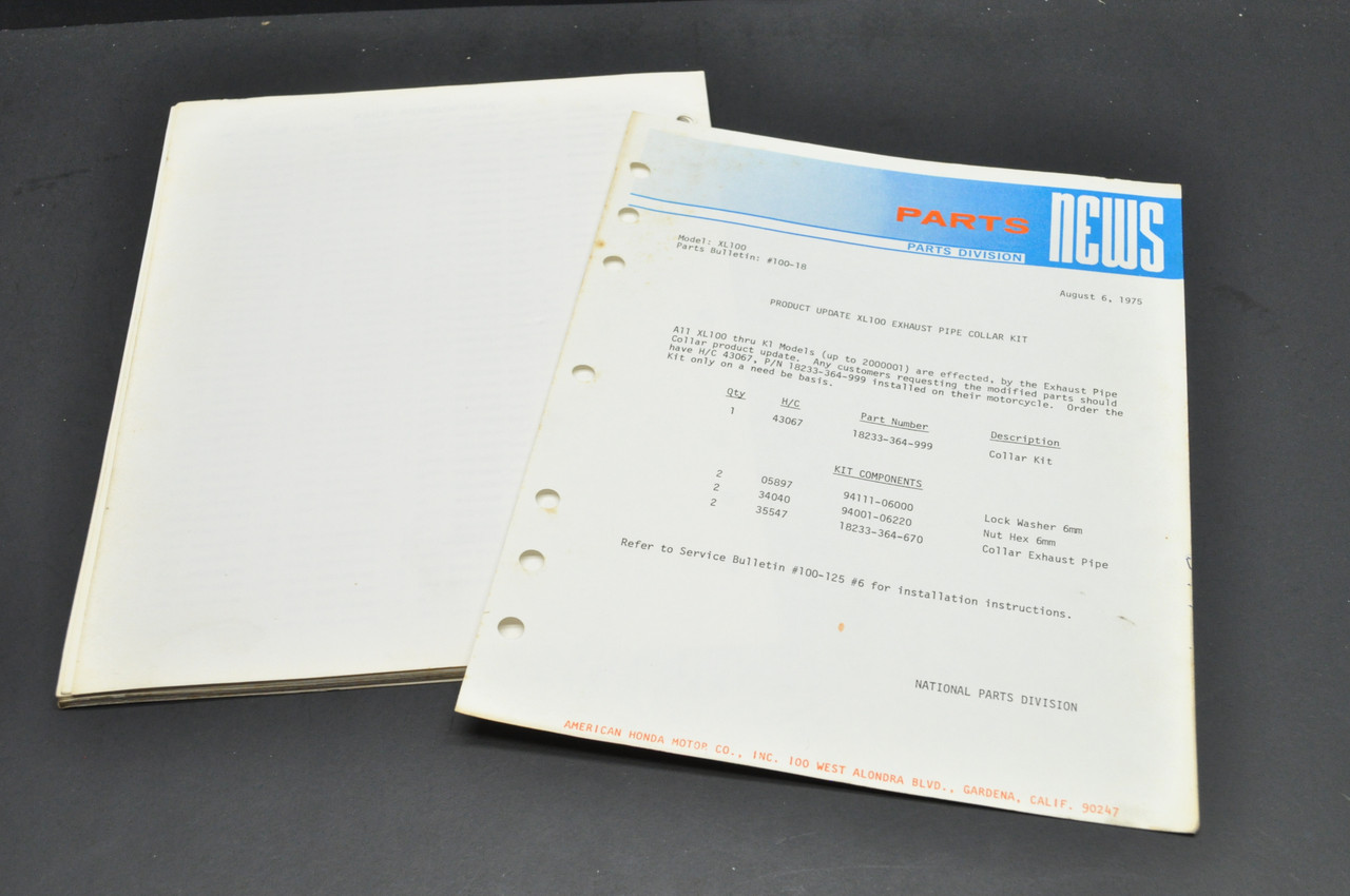 Vtg 1974-75 Honda CR125 M Elsinore M0-M1 Parts Catalog Book Diagram Manual