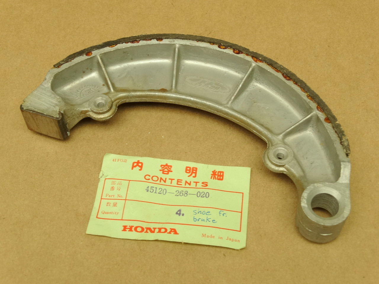 NOS Honda CB72 CB77 CB92 CL72 CL77 Front Brake Shoe Pad Half 45120-268 ...