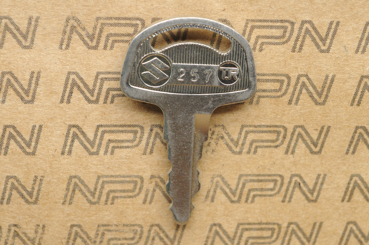NOS Suzuki Motorcycle Ignition Lock Double Groove Key # 257 - NOS Parts NOW