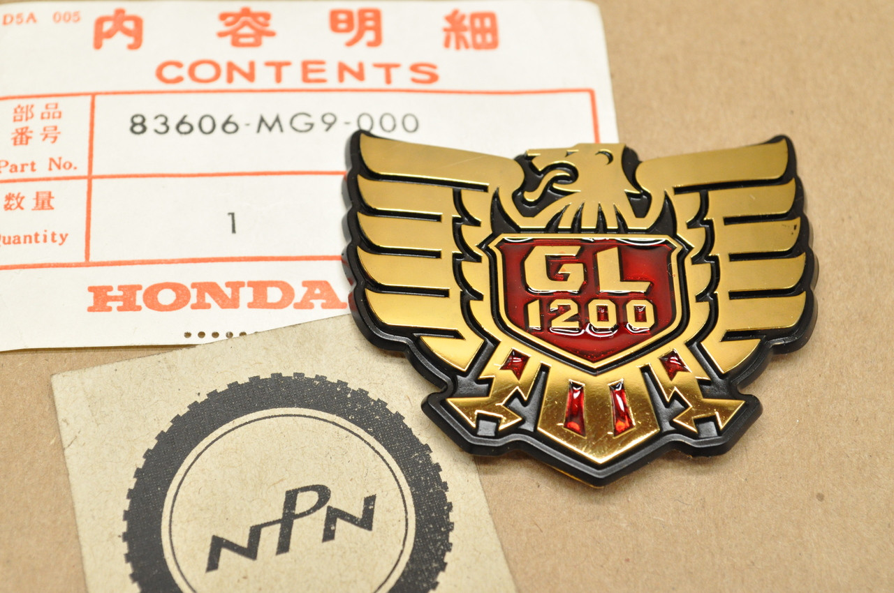 NOS Honda 1984-87 GL1200 Gold Wing Side Cover Badge Emblem B 83606-MG9 ...