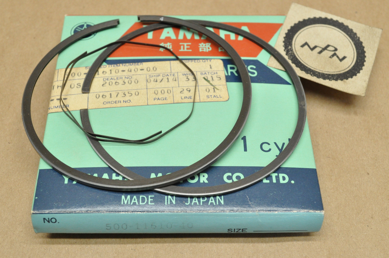 NOS Yamaha 1975-76 DT400 1.00 Oversize Piston Ring Set for 1 Piston= 3 ...