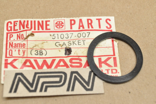 NOS Kawasaki A1 A7 F3 F4 F8 H1 H2 KH500 W1 W2 Fuel Petcock Cup Gasket 51037-007 - NOS Parts NOW