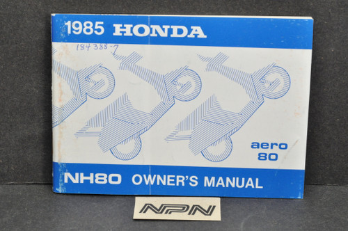 Vintage Honda 1985 NH80 Aero 80 Owners Manual - NOS Parts NOW